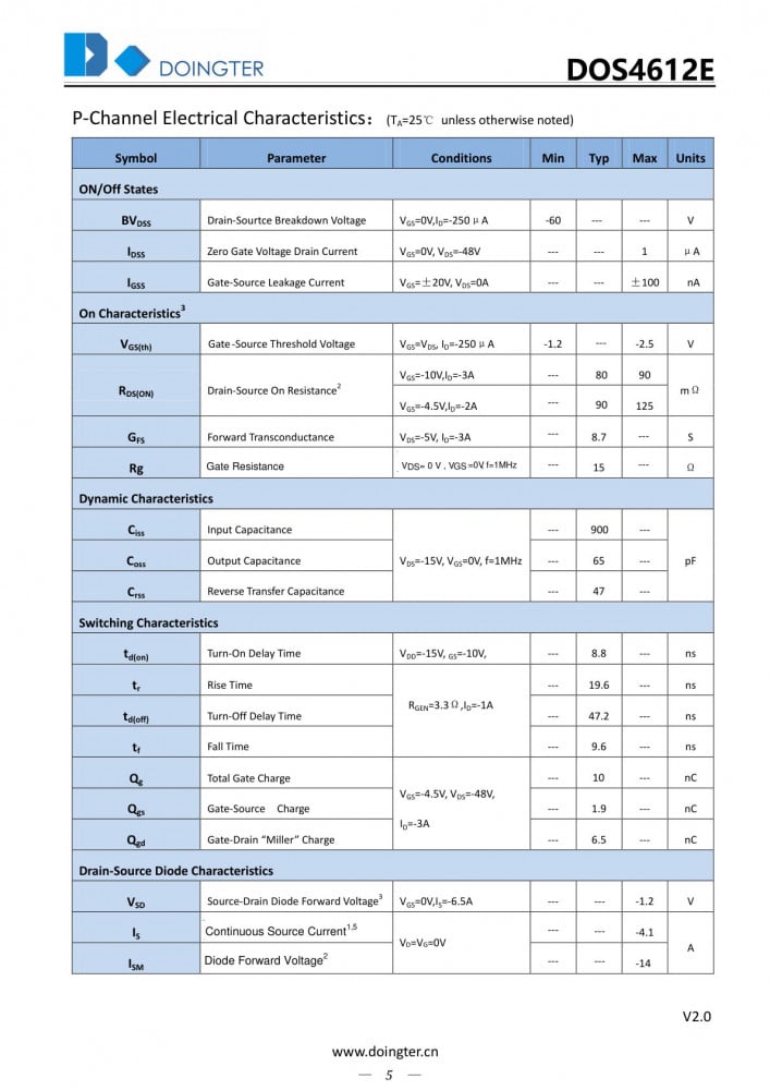 DOS4612E datasheet page 5