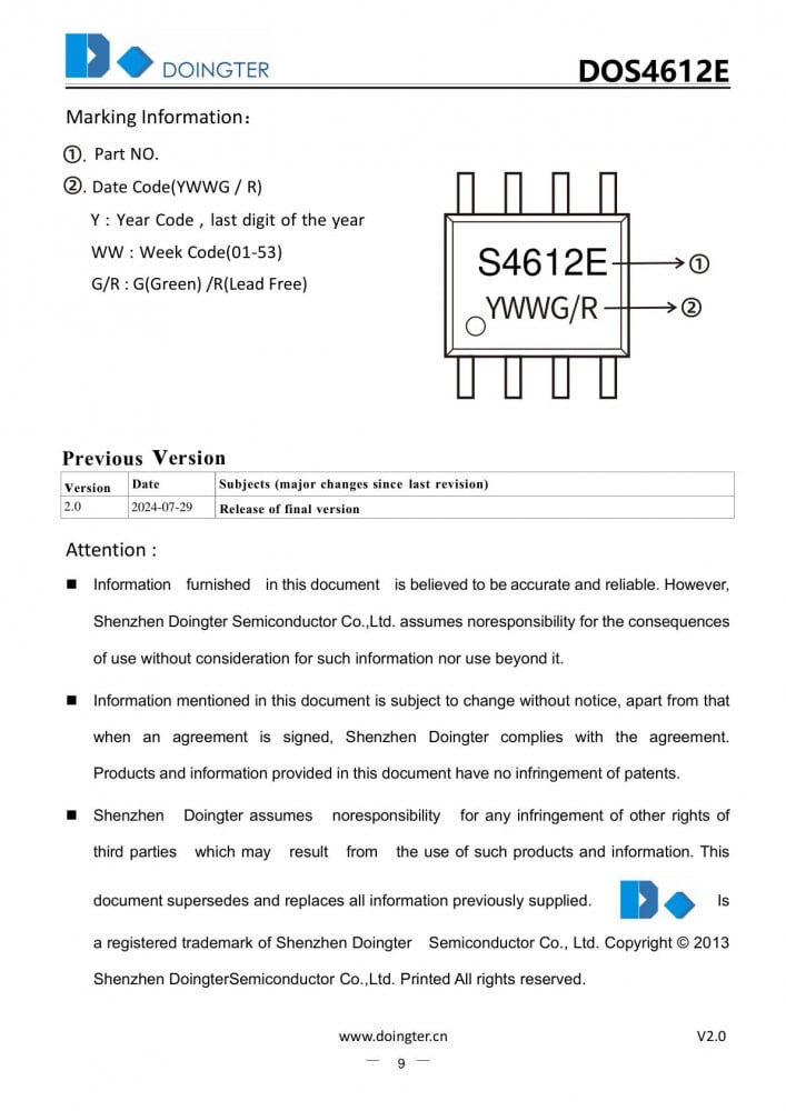 DOS4612E datasheet page 9