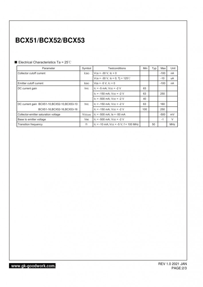 GOODWORK BCX53-16 datasheet page 2