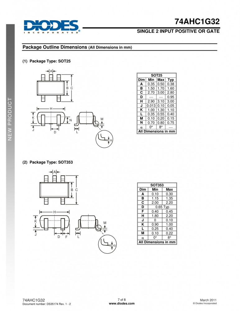 74AHC1G32SE-7 datasheet page 7