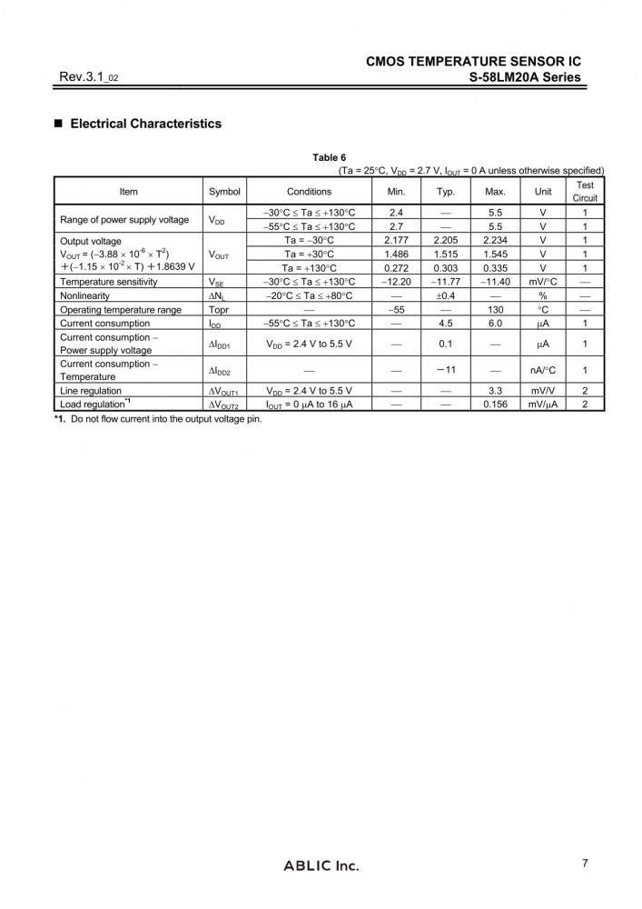 S-58LM20A-H4T1S datasheet page 7