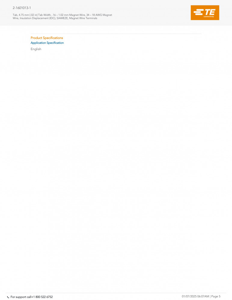 TE Connectivity document page 5