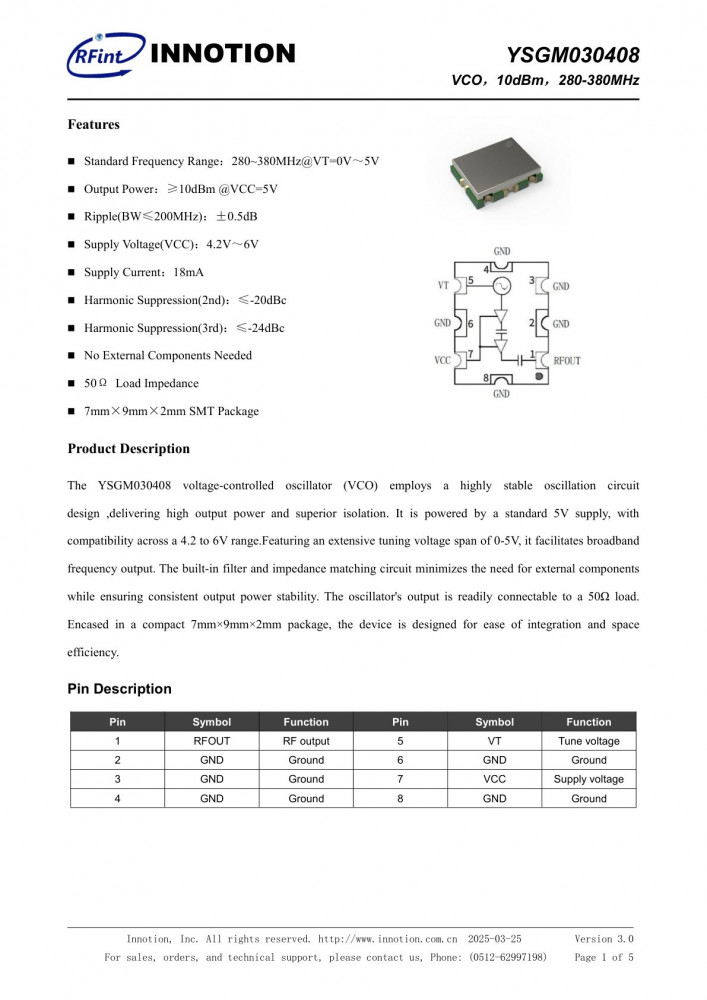 YSGM030408 technical document page 1