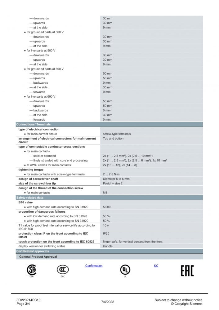 3RV23214PC10 technical document page 3