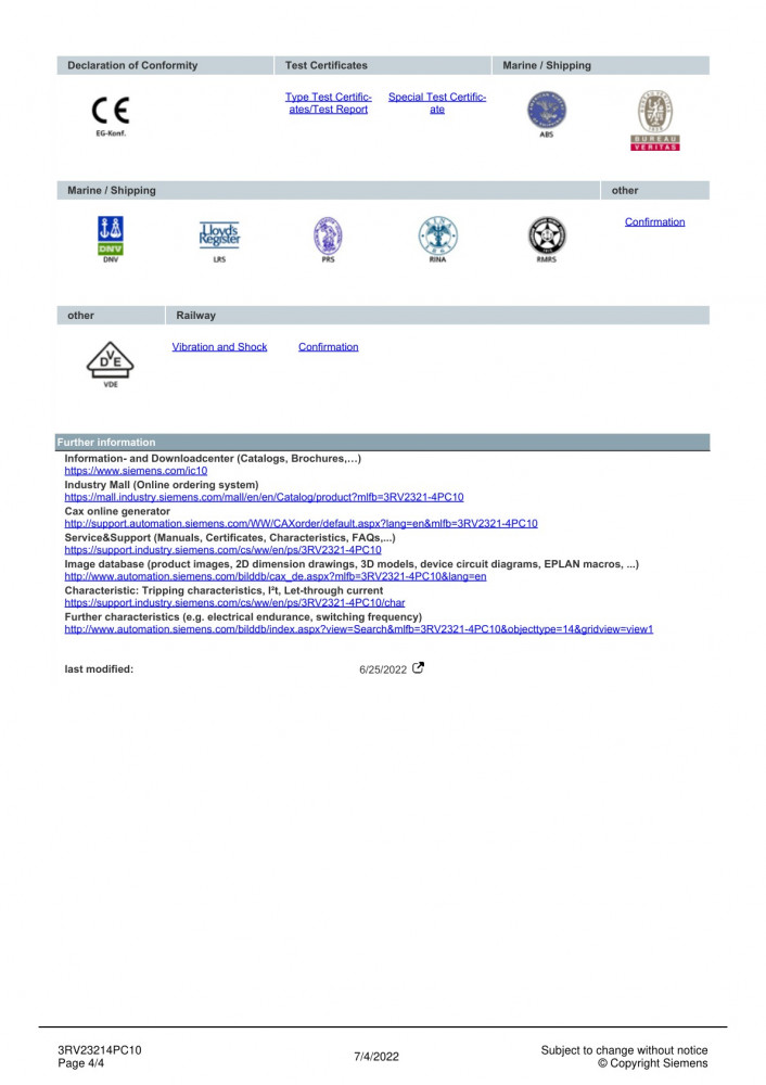 3RV23214PC10 technical document page 4