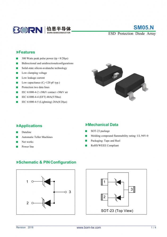 SM05.N datasheet page 1