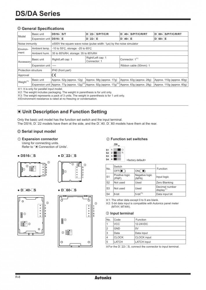 DS/DA Series document page 3
