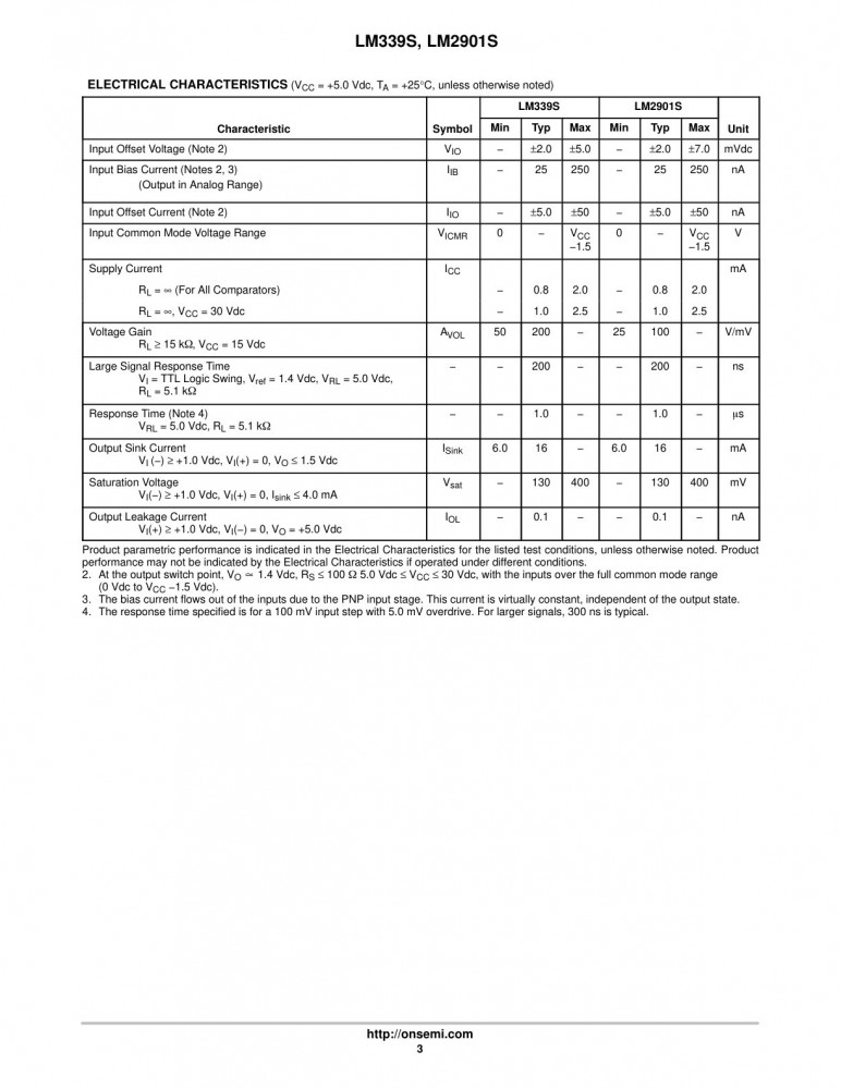 LM2901S datasheet page 3
