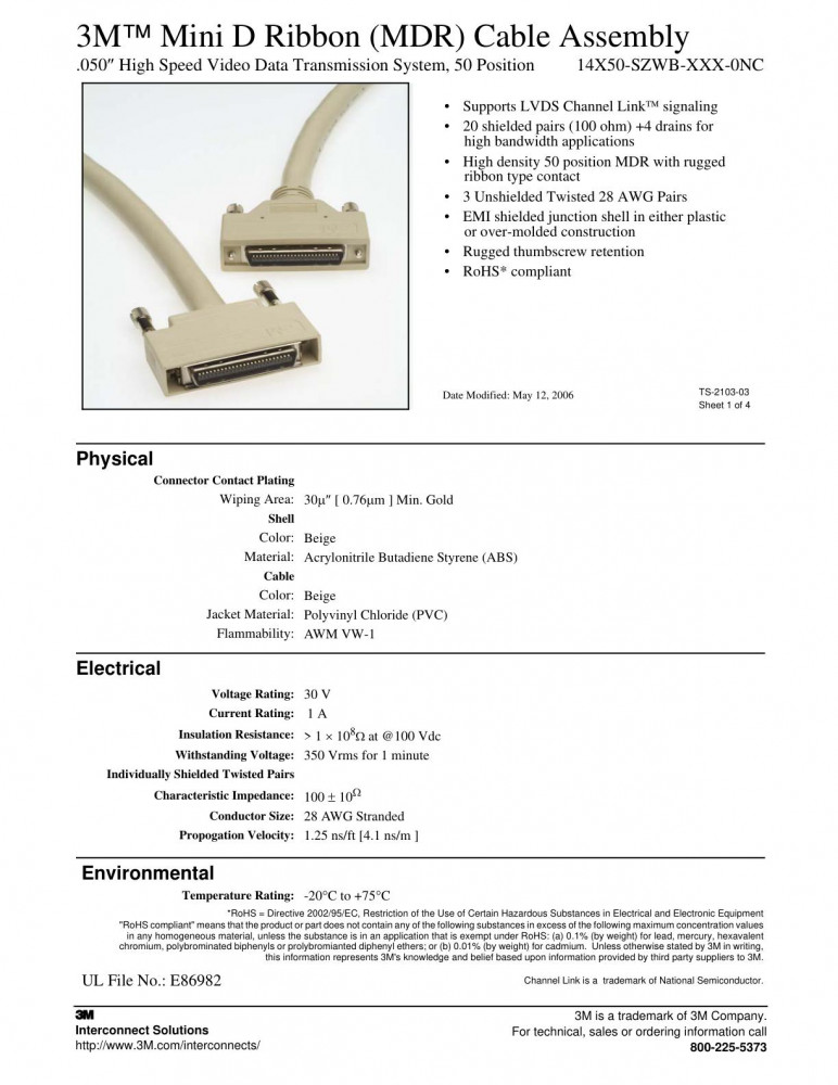 3M TS-2103 technical document page 1