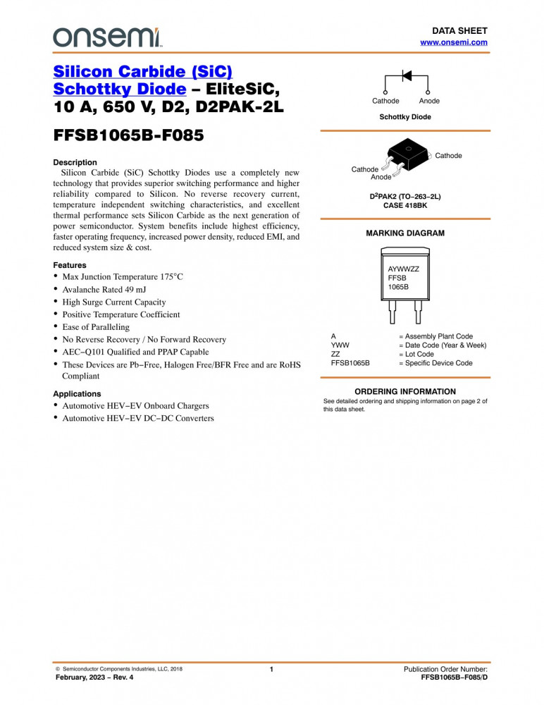 FFSB1065B-F085 datasheet page 1