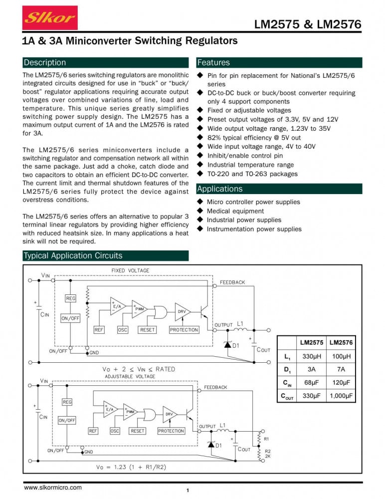 LM2576S-ADJ datasheet page 1