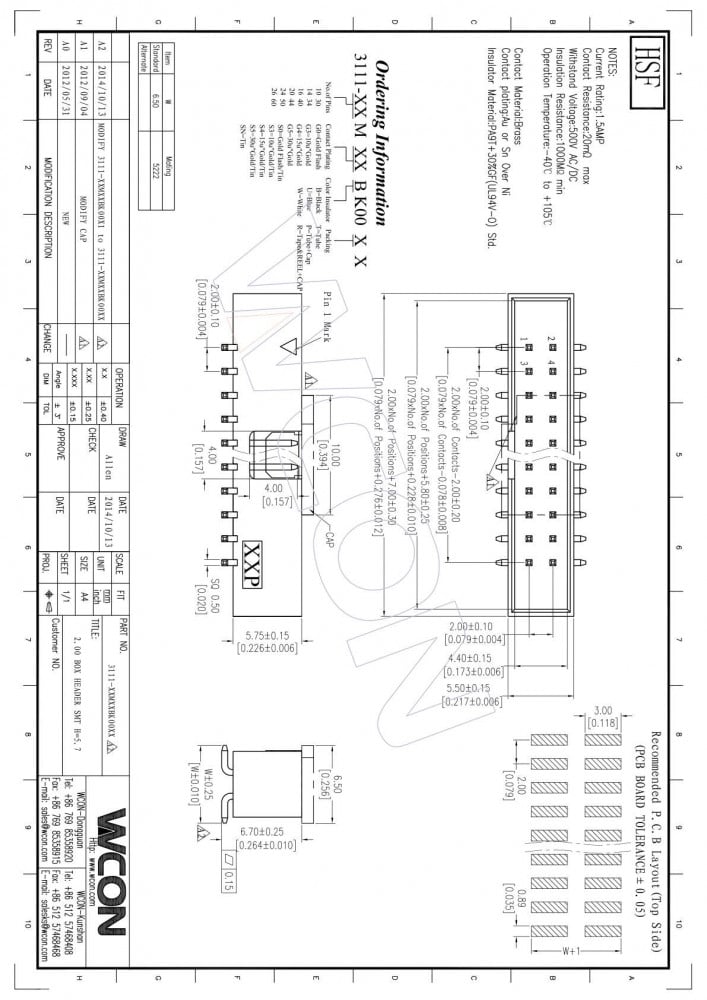 WCON 3111-16MG0BK00R1 product drawing