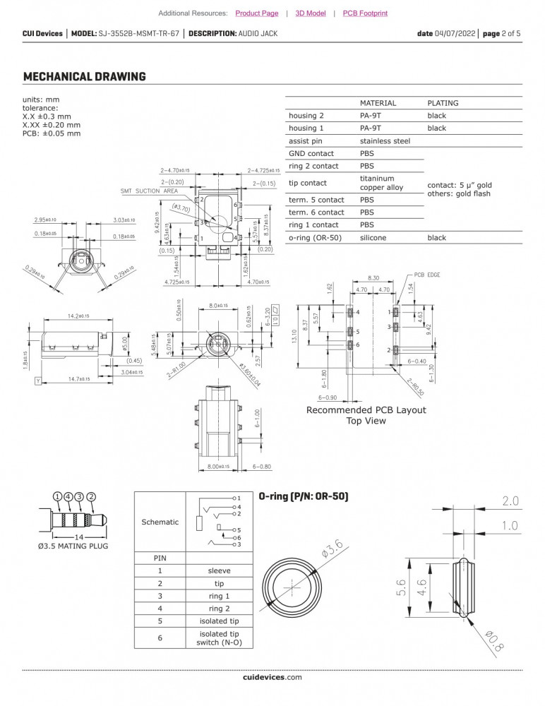 SJ-3552B-MSMT-TR-67 datasheet page 2