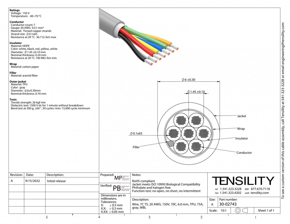 Tensility International 30-02743 product drawing