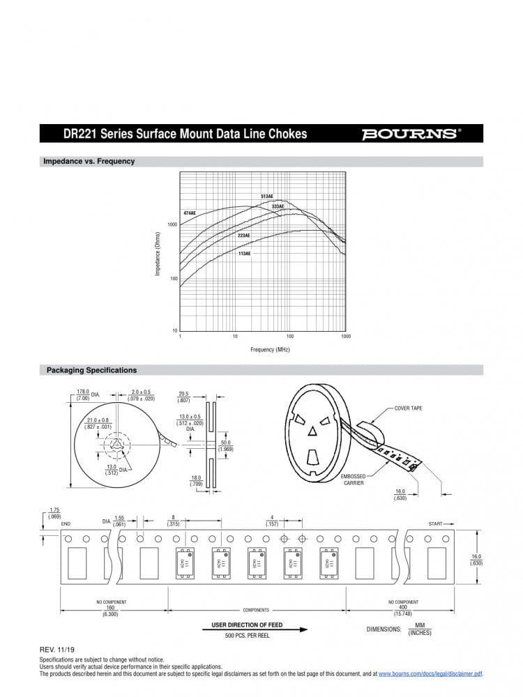 BOURNS DR221 series datasheet page 2