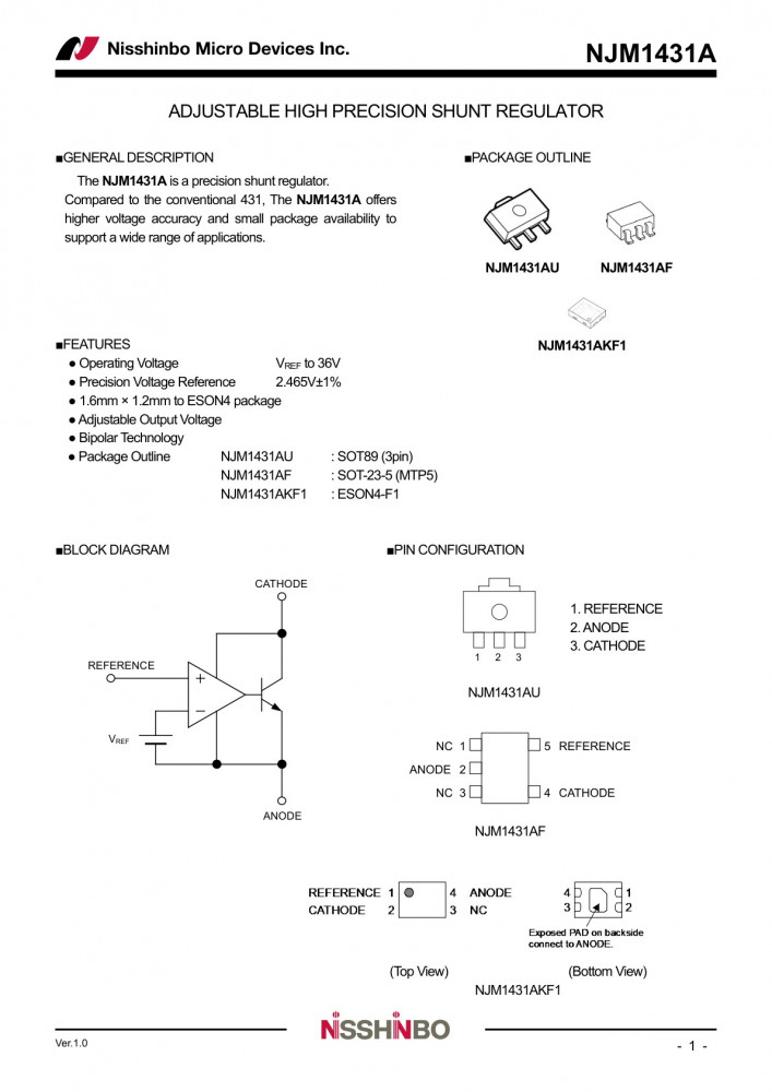 NJM1431A datasheet page 1
