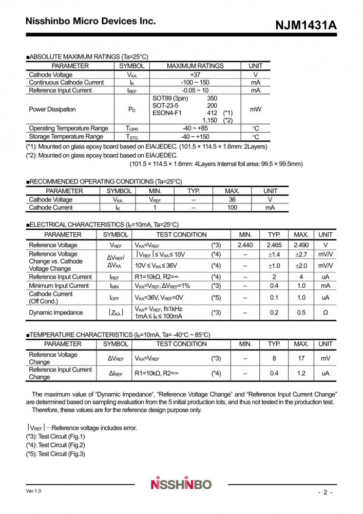 NJM1431A datasheet page 2