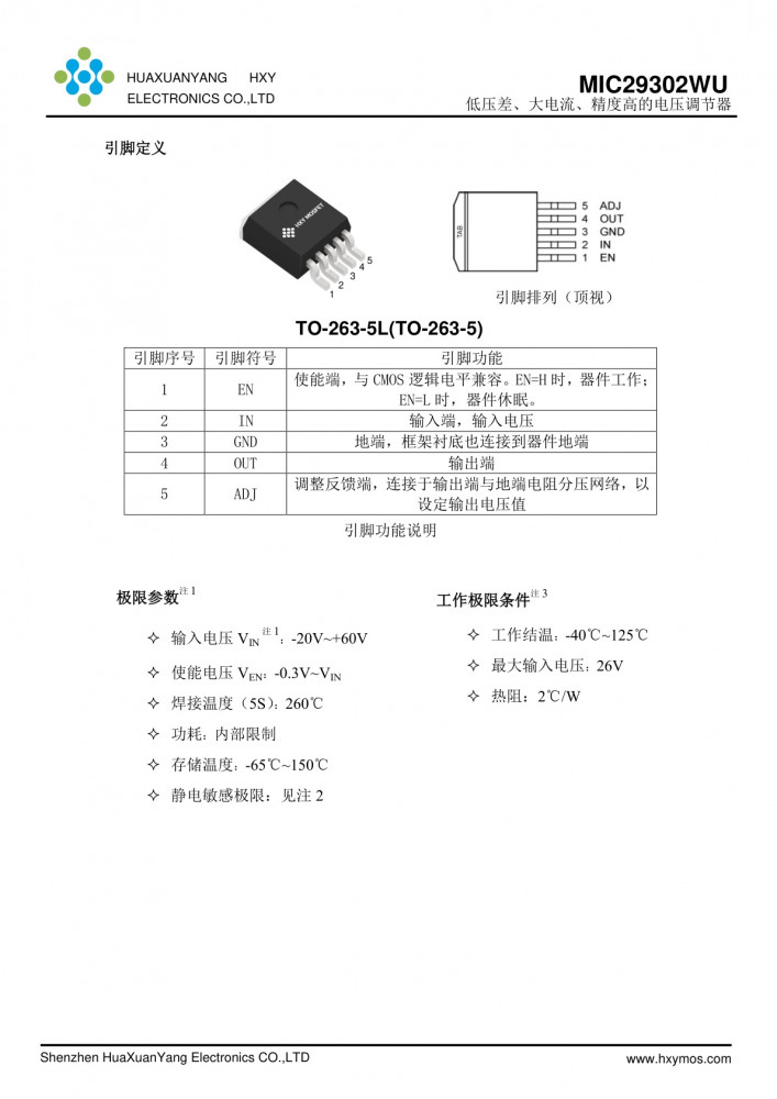 MIC29302WU-HXY technical document page 2