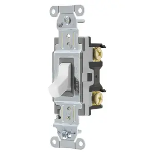 Toggle Switch, 1P, 15A 120/277V AC, Back & Side Wired, Light Almond