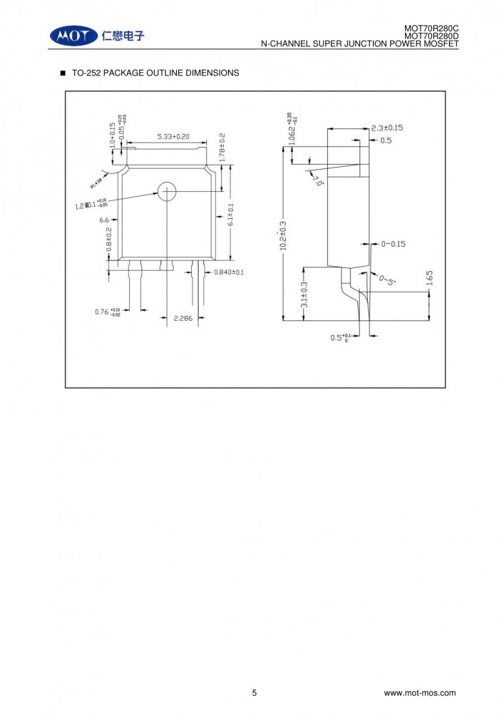 MOT70R280D datasheet page 5