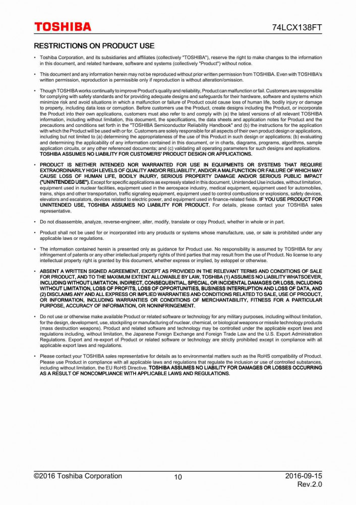74LCX138FT(AJ) datasheet page 10
