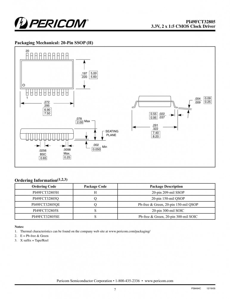 PI49FCT32805QE datasheet page 7