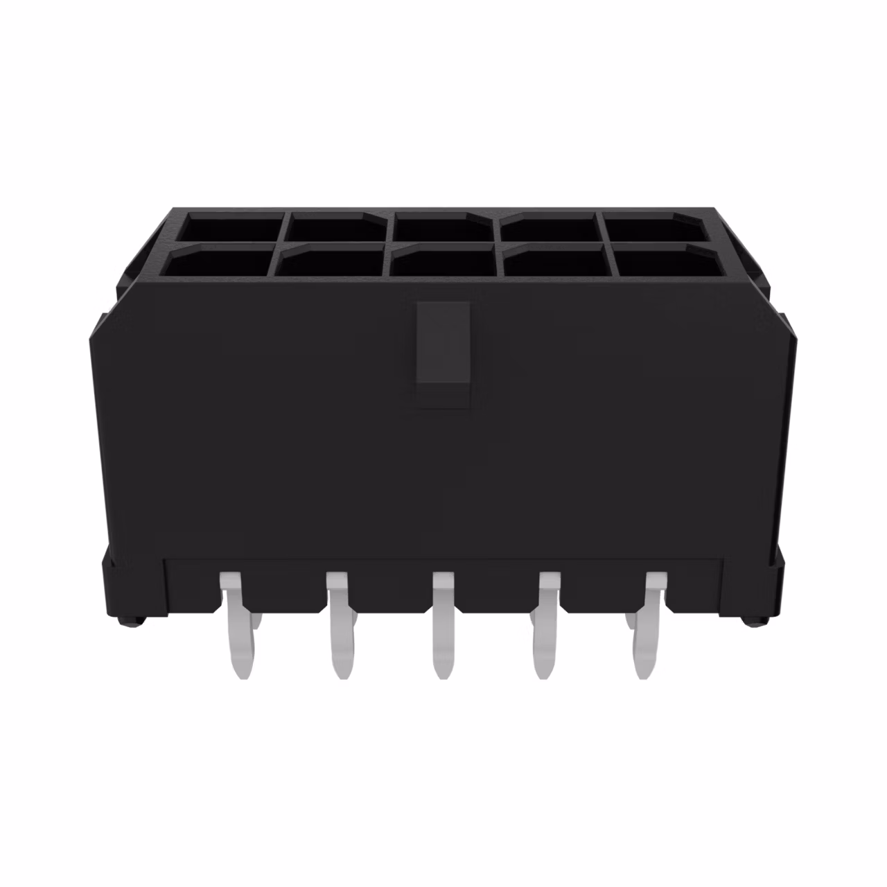 Micro-Fit 3.0 Vertical Header, 3.00mm Pitch, Dual Row, 10 Circuits, Kinked Tail, with PCB Polarizing Peg, 2.54µm Matte Tin Plating, Glow-Wire Capable, Black for sale