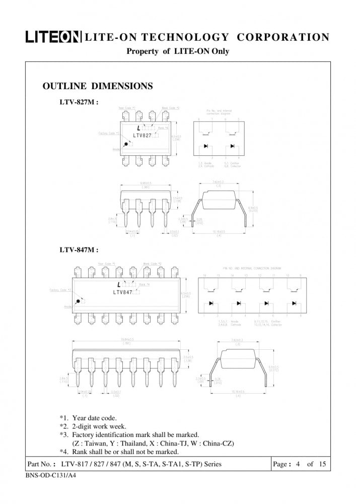 LITEON LTV-827S-TA1 datasheet page 5