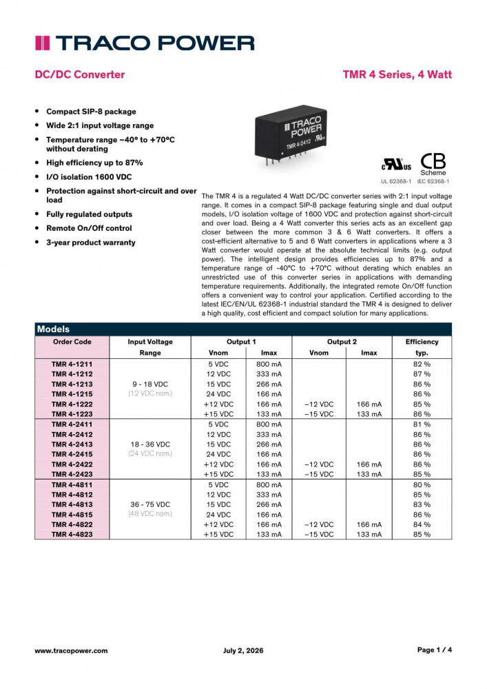 TMR 4-1212 technical document page 1