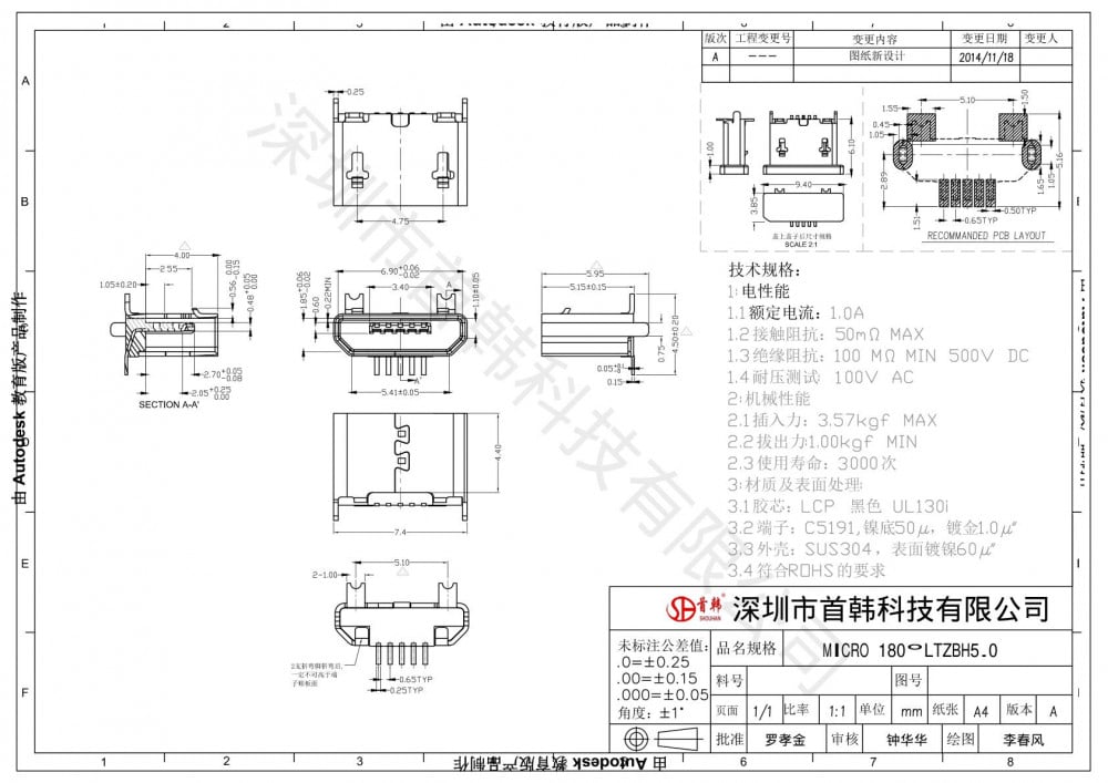 MICRO 180°LTZBH5.0 specification page 1