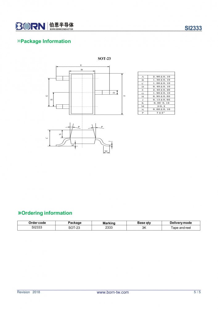 SI2333 datasheet page 5