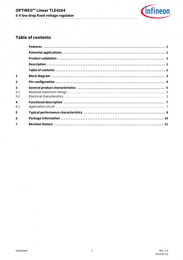 TLE4264G datasheet page 2