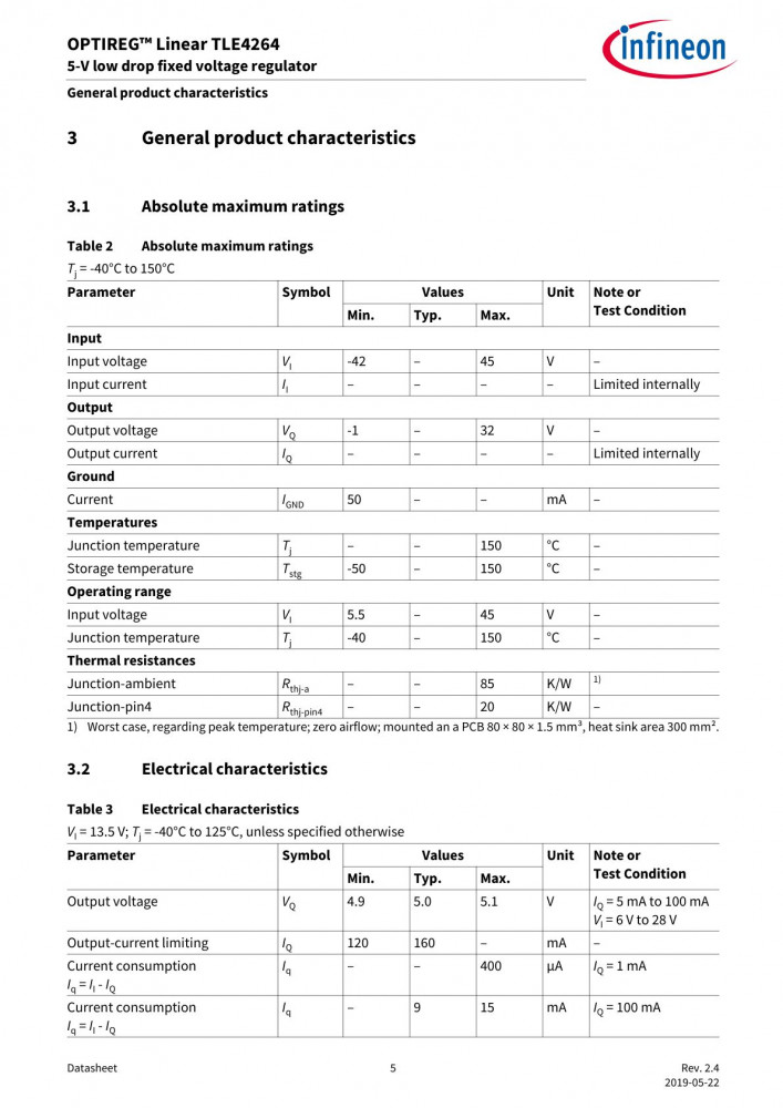 TLE4264G datasheet page 5