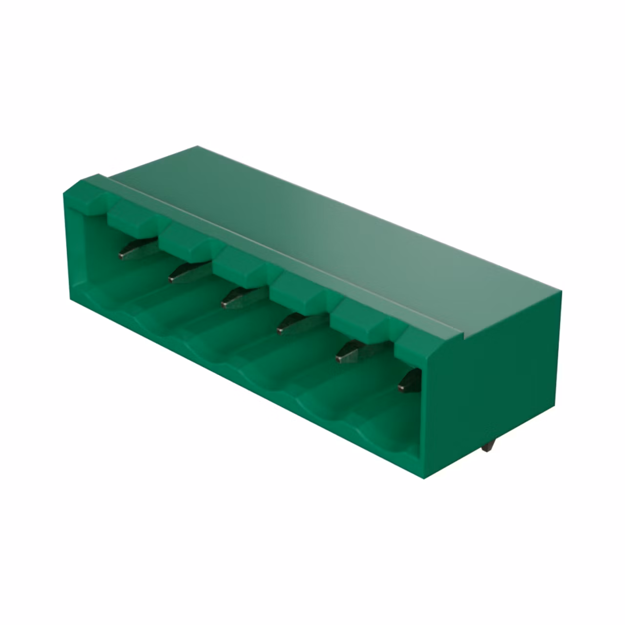 5.08mm Pitch Eurostyle Right-Angle PCB Header, Green Housing, 6 Circuits for sale