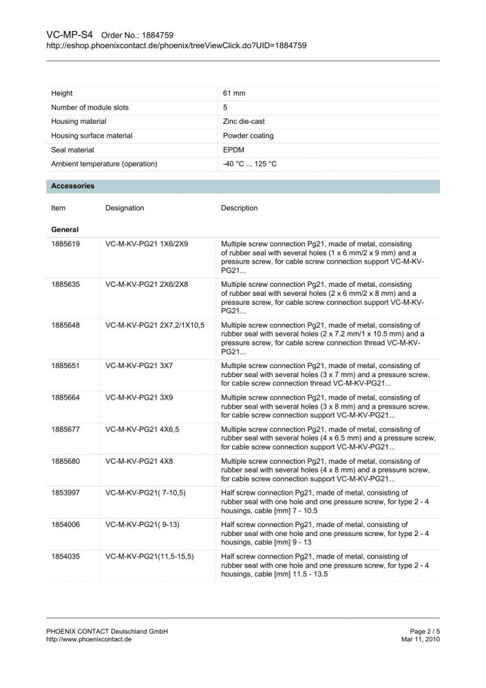 Phoenix Contact 1884759 technical document page 2