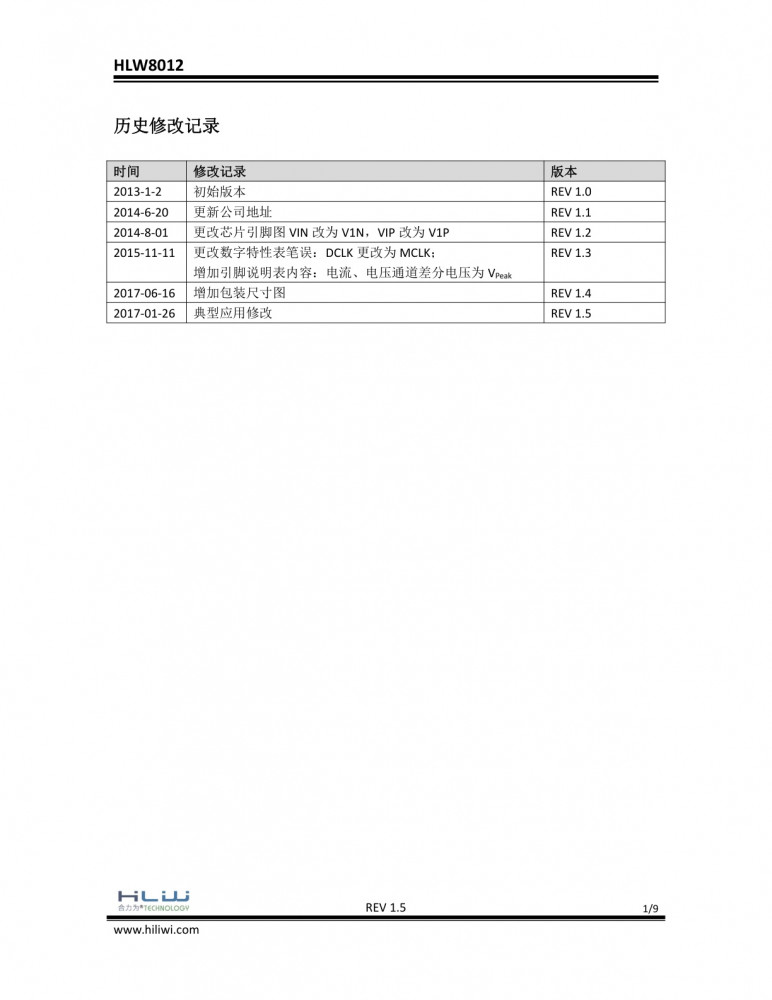 HLW8012 datasheet page 3