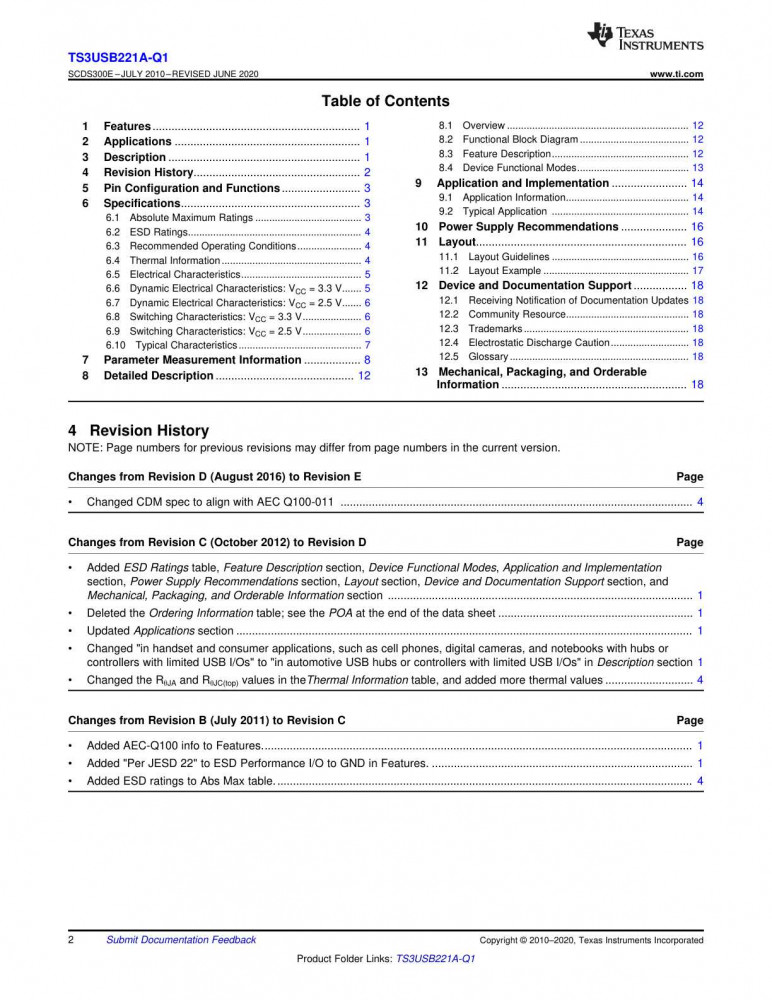 TS3USB221A-Q1 datasheet page 2