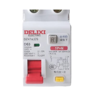 Delixi Electric DZ47SLES3C63A Miniature Residual Current Circuit Breaker