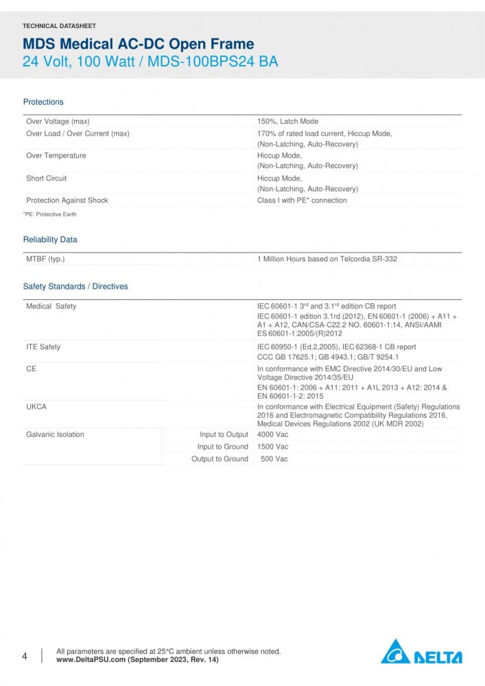 MDS-100BPS24 BA datasheet page 4