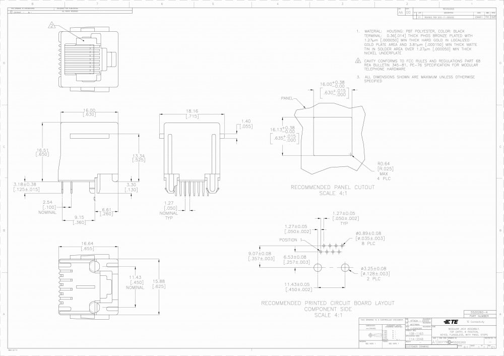 TE Connectivity 5520260-4 technical drawing preview