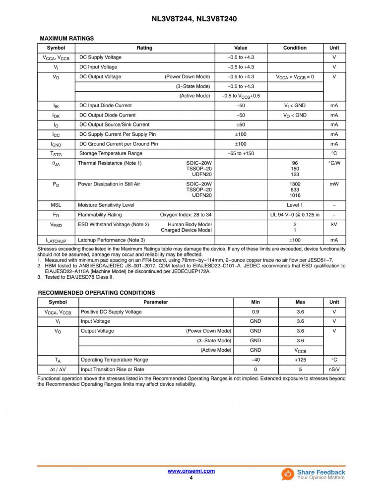 NL3V8T244 datasheet image, page 4