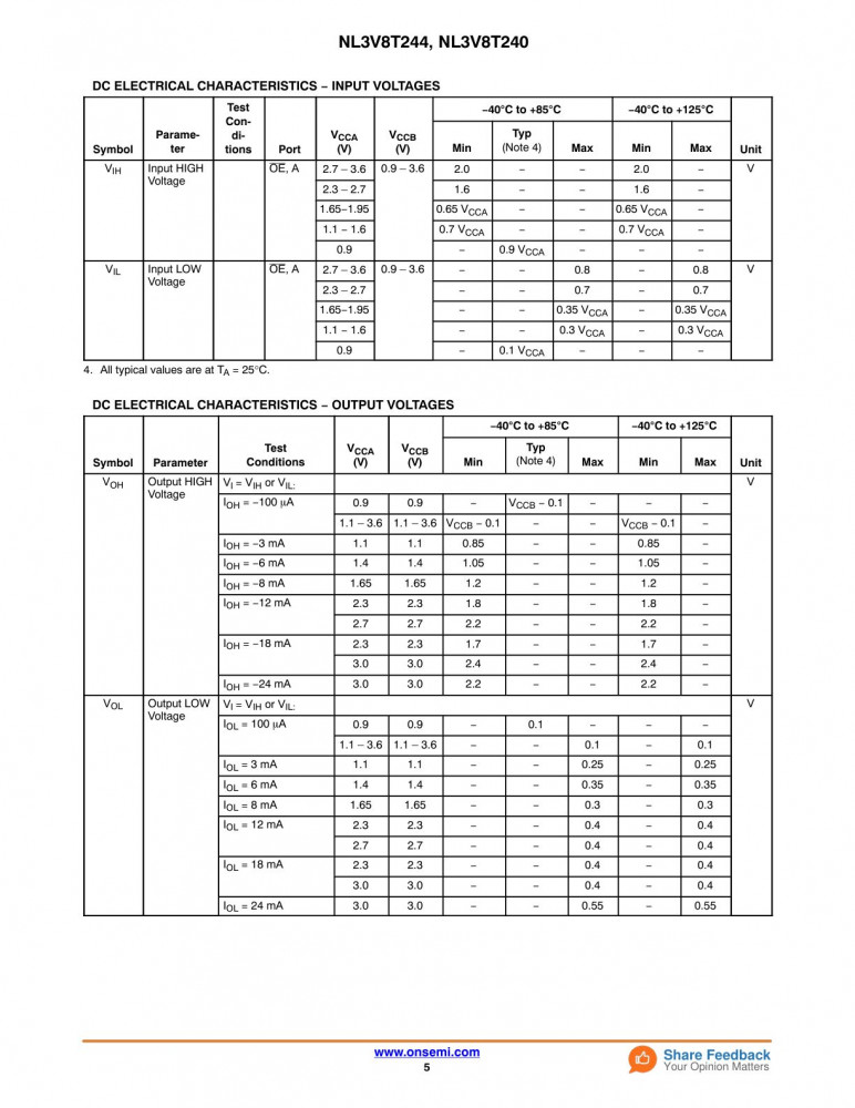 NL3V8T244 datasheet image, page 5
