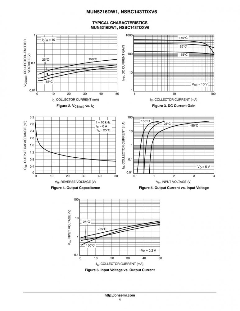 SMUN5216DW1T1G technical document page 4