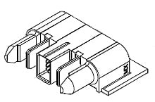 EXTreme Ten60Power Right-Angle Plug without Guides, 1 DC Power Circuit, Press Fit Tail