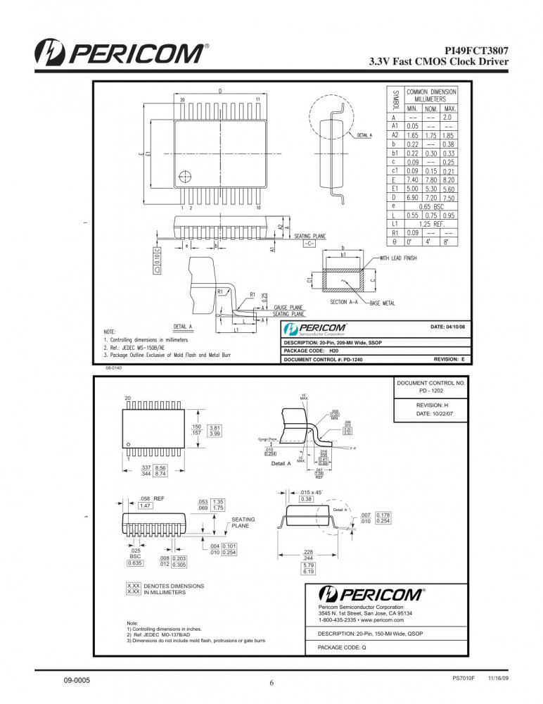 PI49FCT3807BQE datasheet page 6