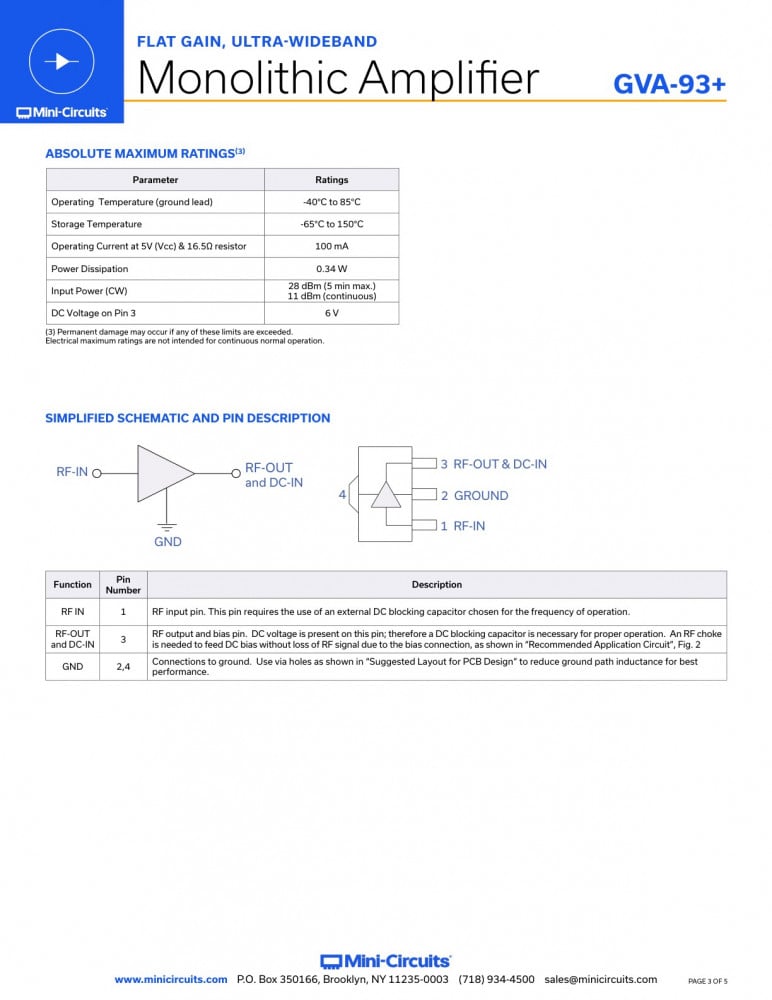 GVA-93+ datasheet page 3