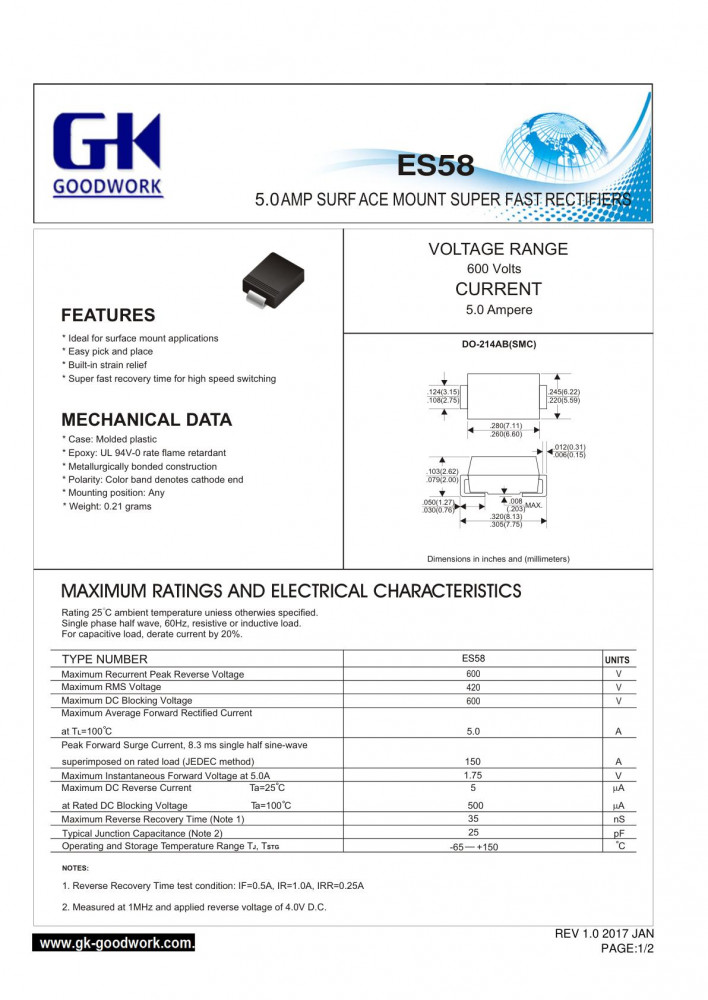 GOODWORK ES58 datasheet page 1