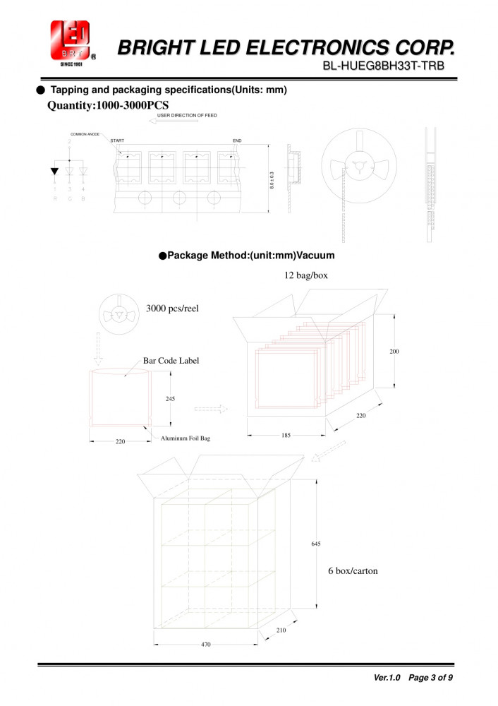 BL-HUEG8BH33T-TRB datasheet page 3