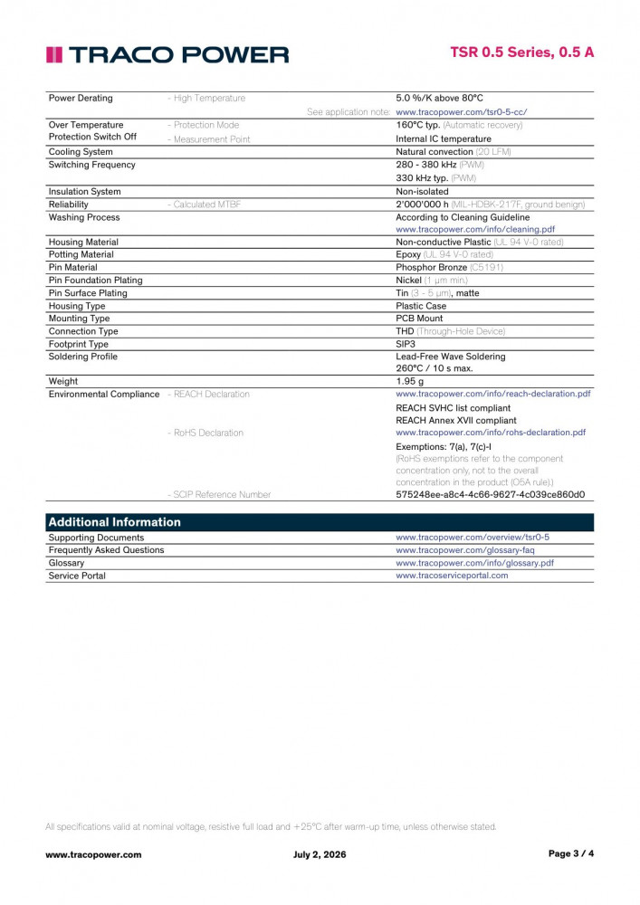 TSR 0.5 series technical document page 3
