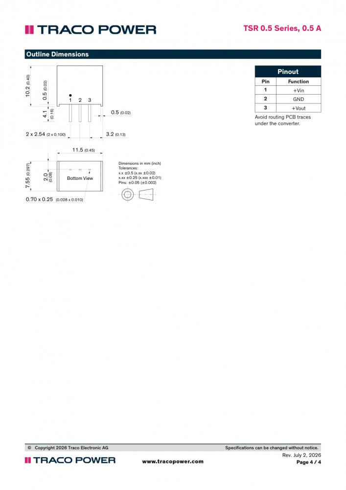 TSR 0.5 series technical document page 4